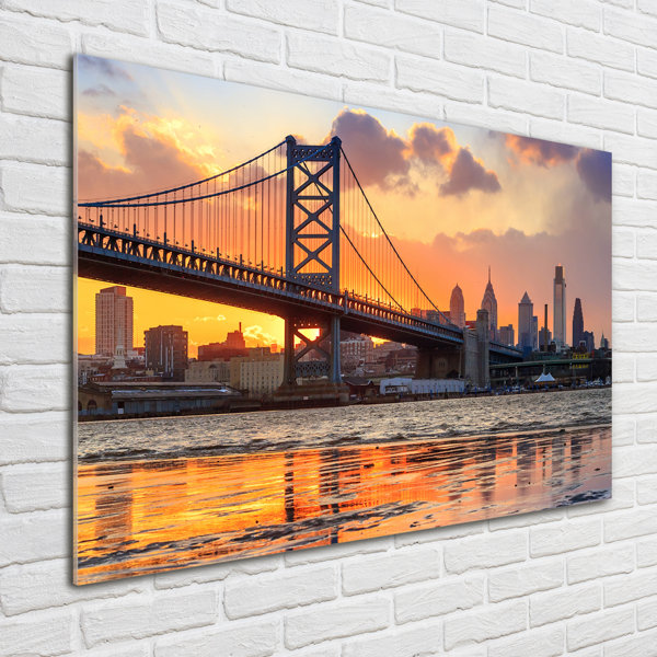 Ebern Designs Glasbild Philadelphia-Brücke | Wayfair.de